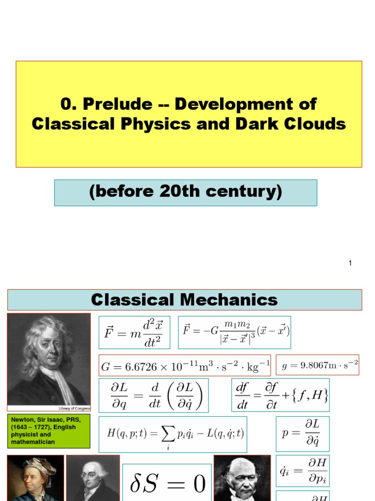 Prelude - Development of Classical Physics and Dark Clouds | PDF ...