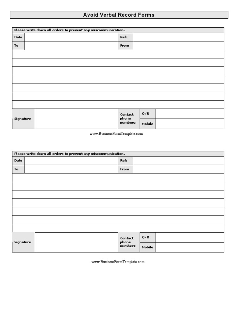 Avoid Verbal Orders | PDF