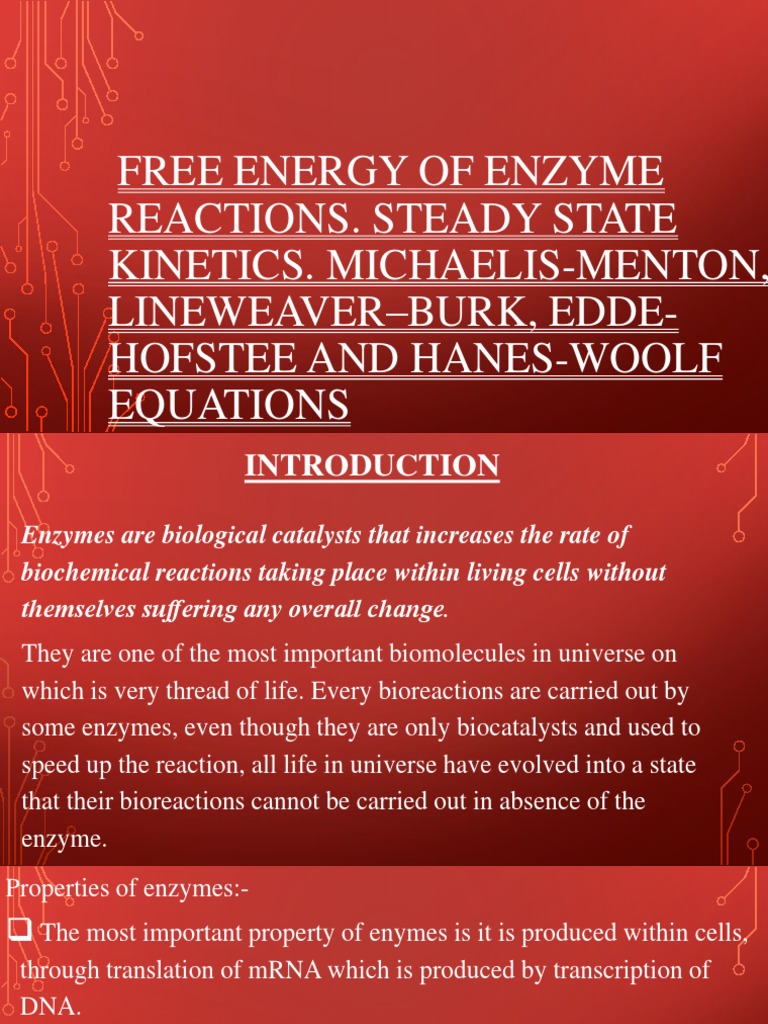 Equations in Enzyme Kinetics | PDF | Enzyme Kinetics | Gibbs Free Energy