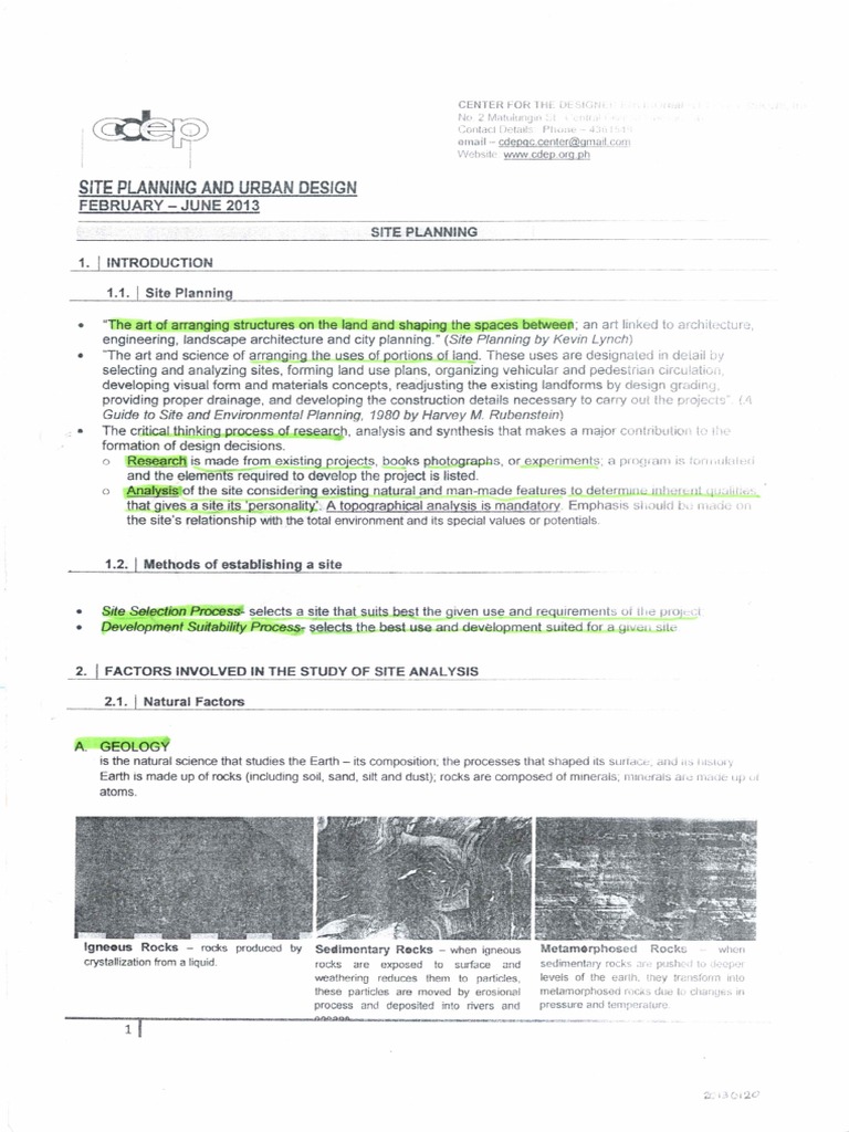 Cdep Site Planning | PDF