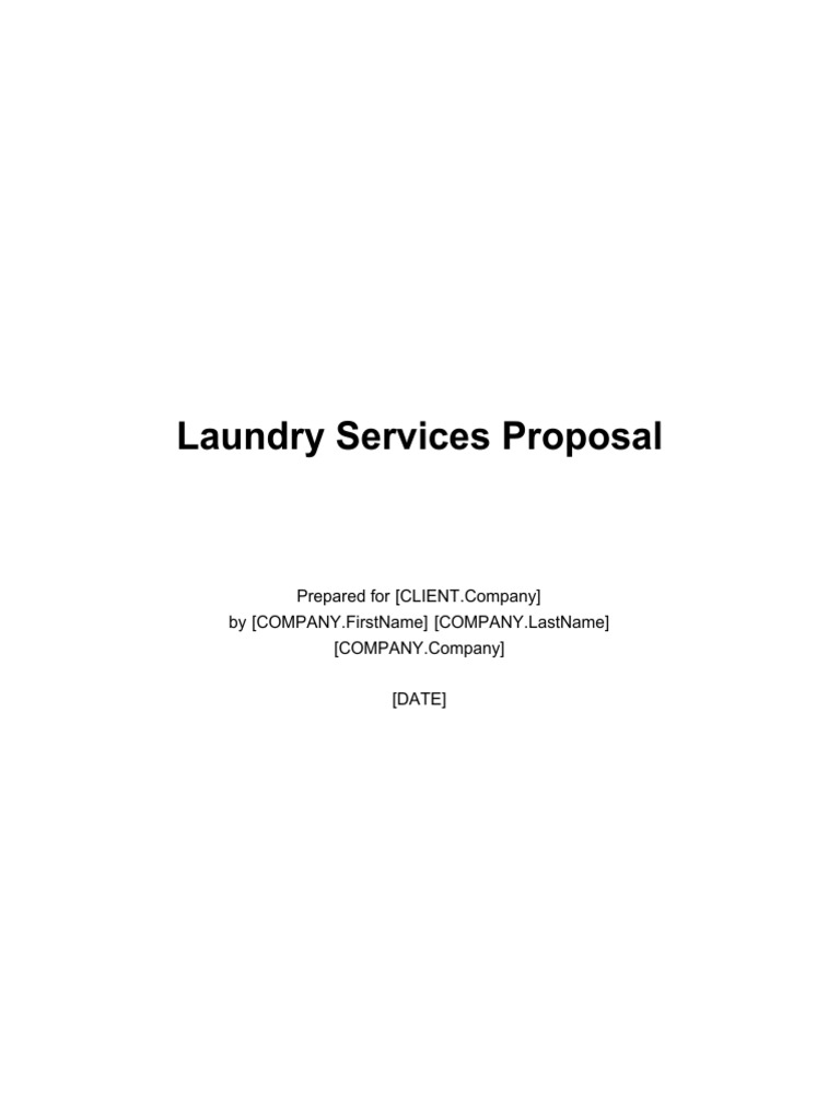 Laundry Service Proposal | PDF | Laundry | Business