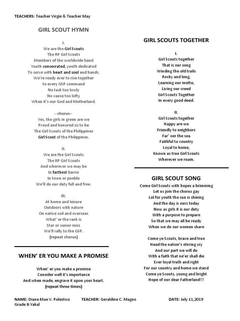 Girl Scout Hymn | PDF