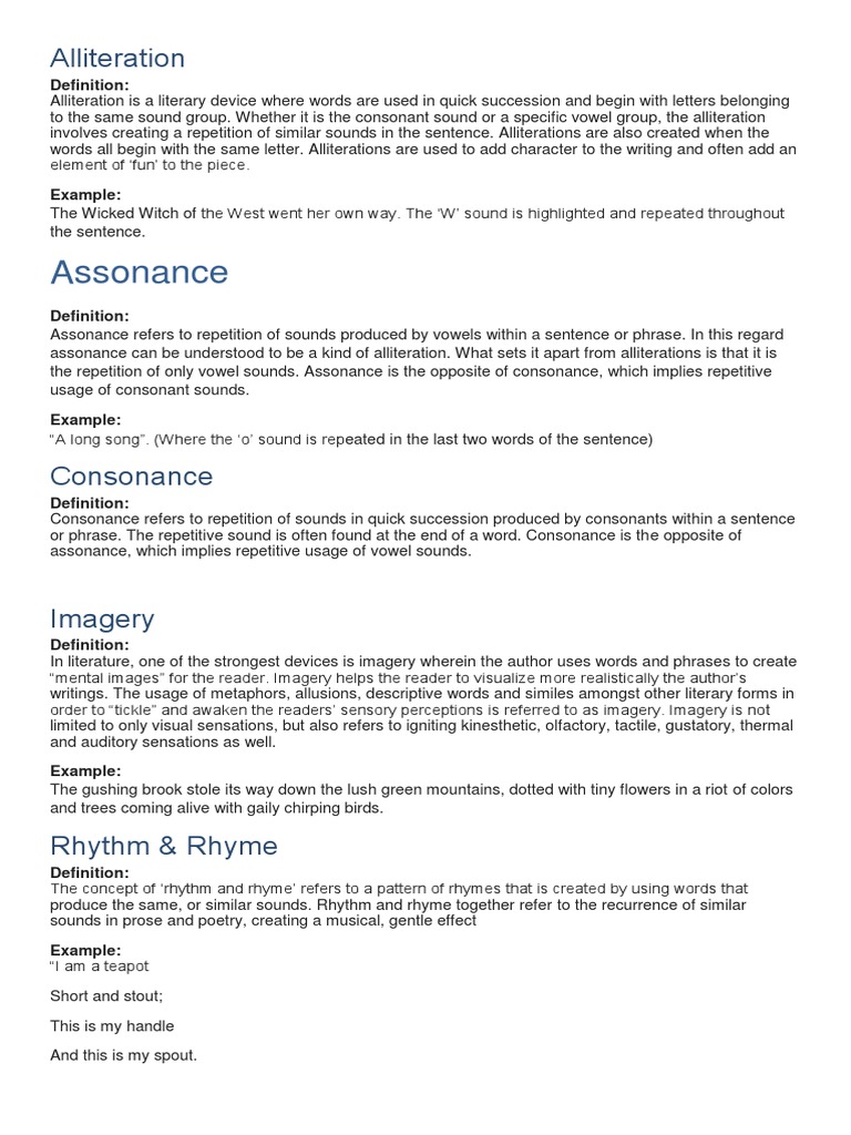 Literary Devices | PDF | Poetry | Rhyme