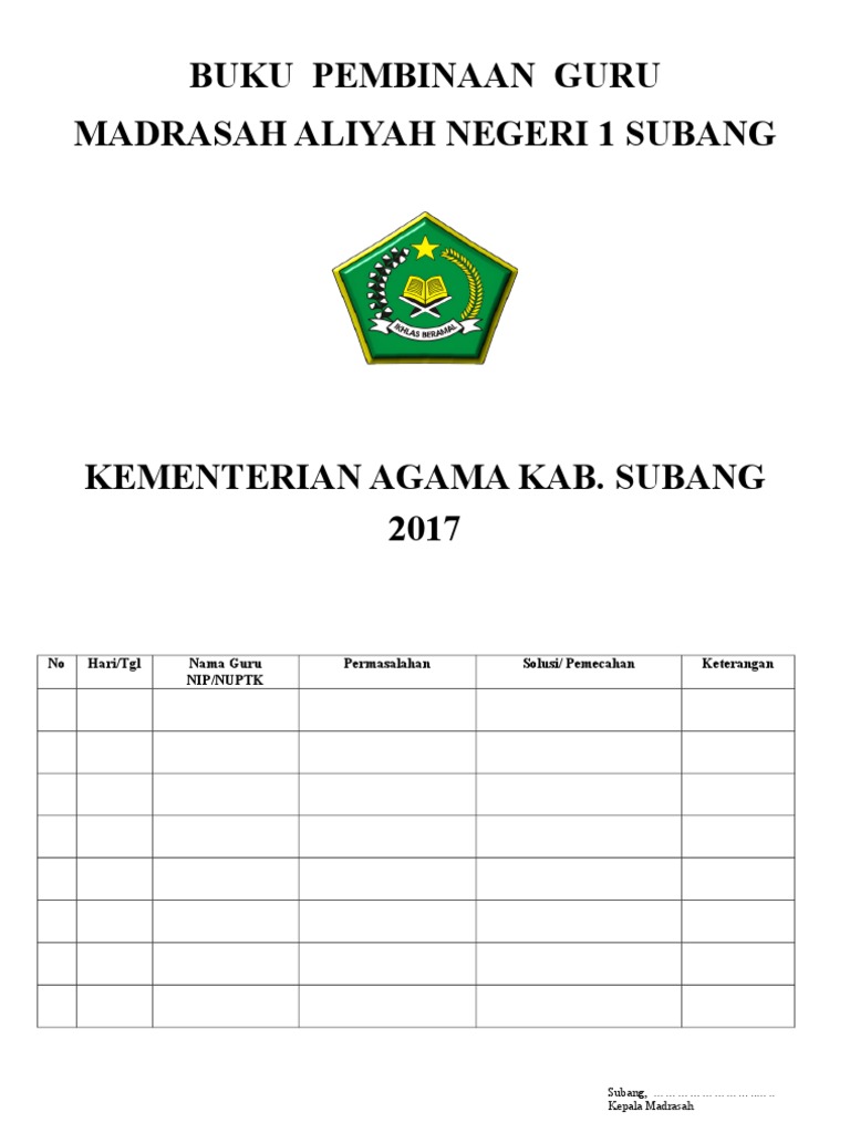 Format Buku Pembinaan Guru Dan TAS | PDF