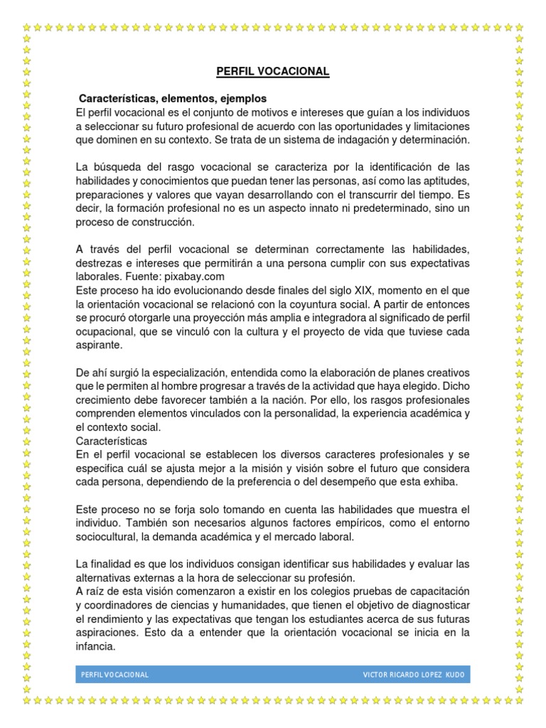 Perfil Vocacional | PDF | Conocimiento | Sociedad