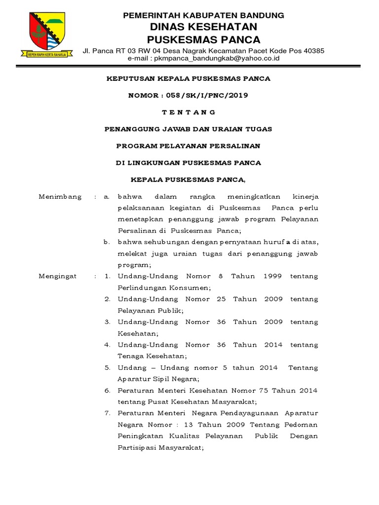 SK Pelayanan Persalinan | PDF