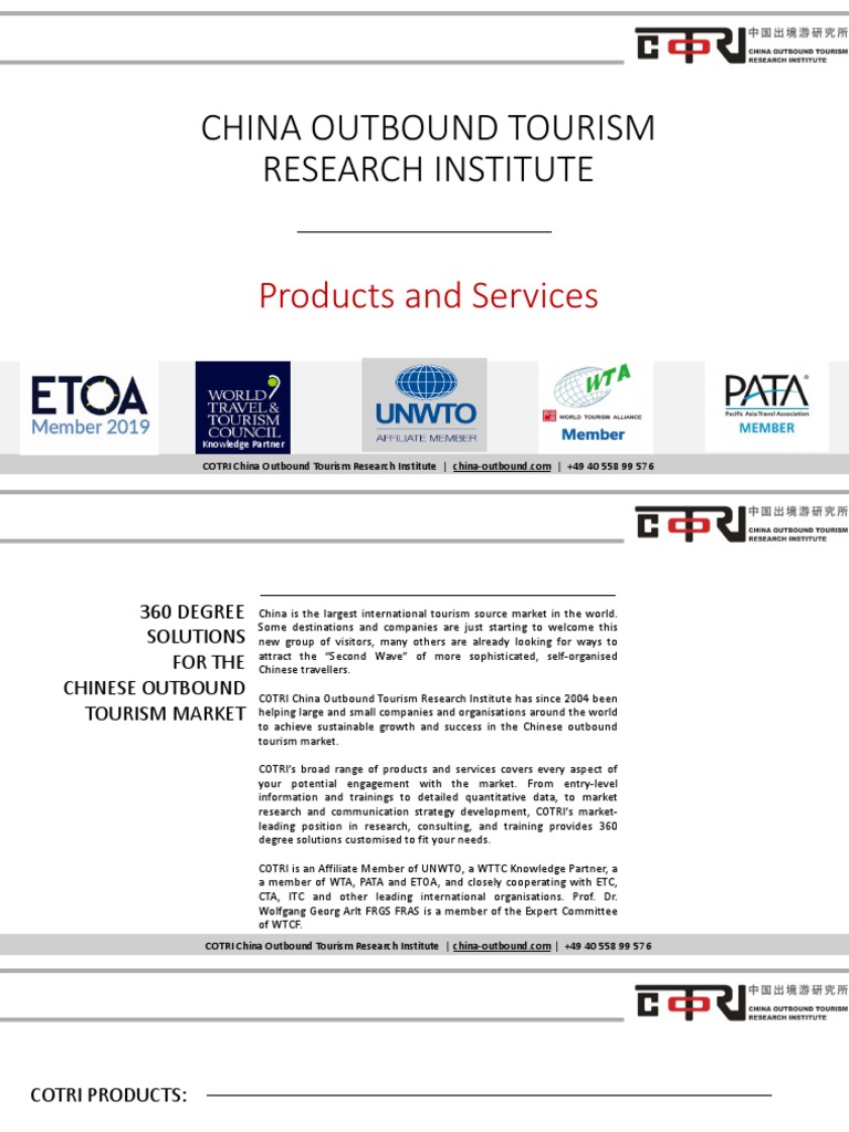 COTRI Products and Services Brochure | PDF | Digital Marketing | Tourism