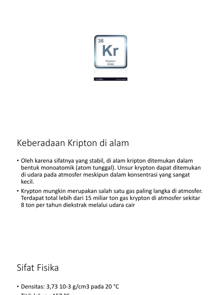 Sifat dan Penggunaan Gas Kripton | PDF