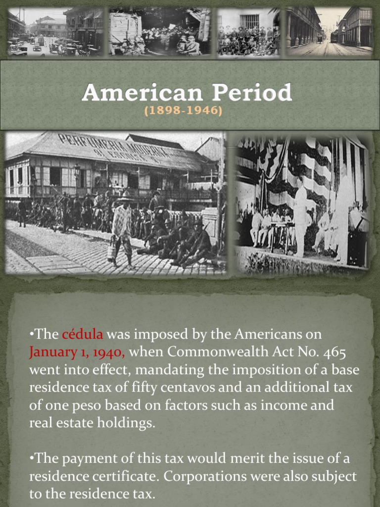 Cédula Tax and Residence Certificate in the Philippines 1898-1946 | PDF ...