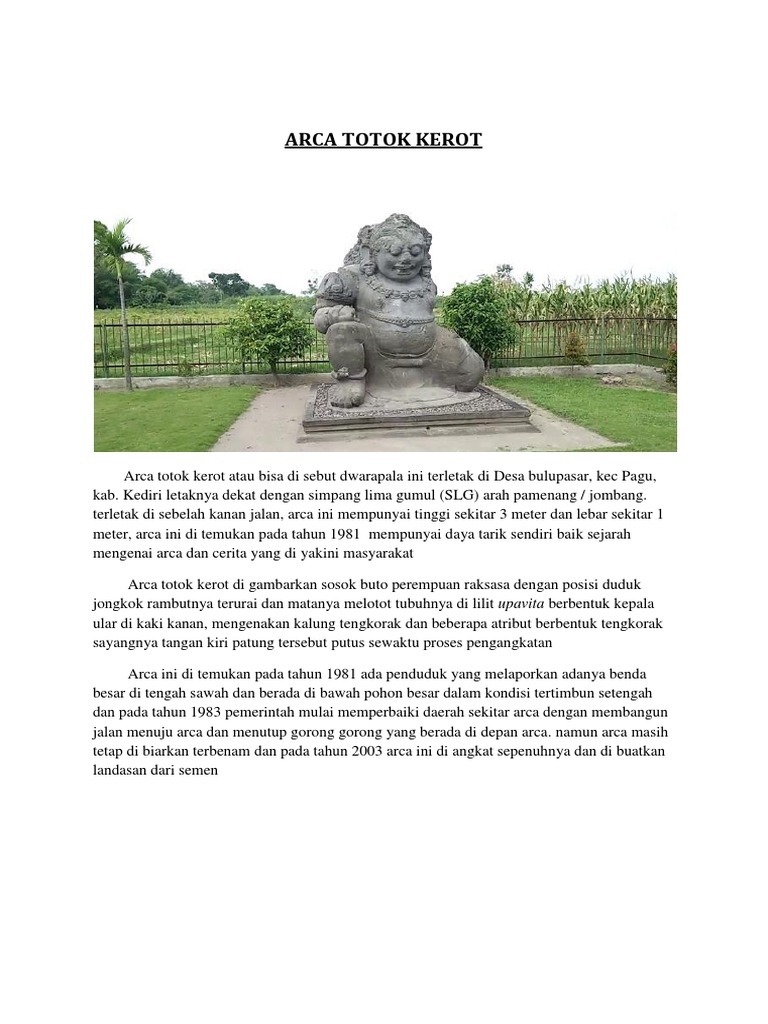 Legenda dan Sejarah Arca Totok Kerot | PDF | Sejarah