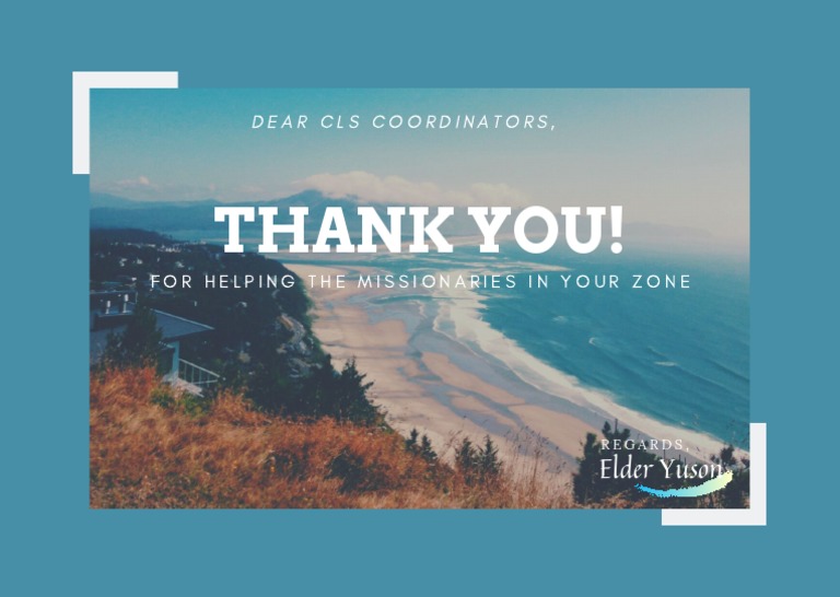 Thank You!: Dear Cls Coordinators | PDF