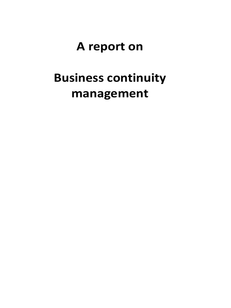 Business Continuity Management | PDF | Risk Management | Business Process