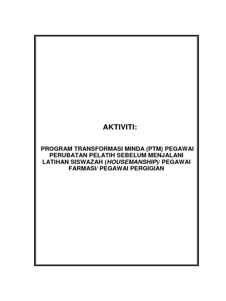 Pengurusan Program Transformasi Minda PTM | PDF