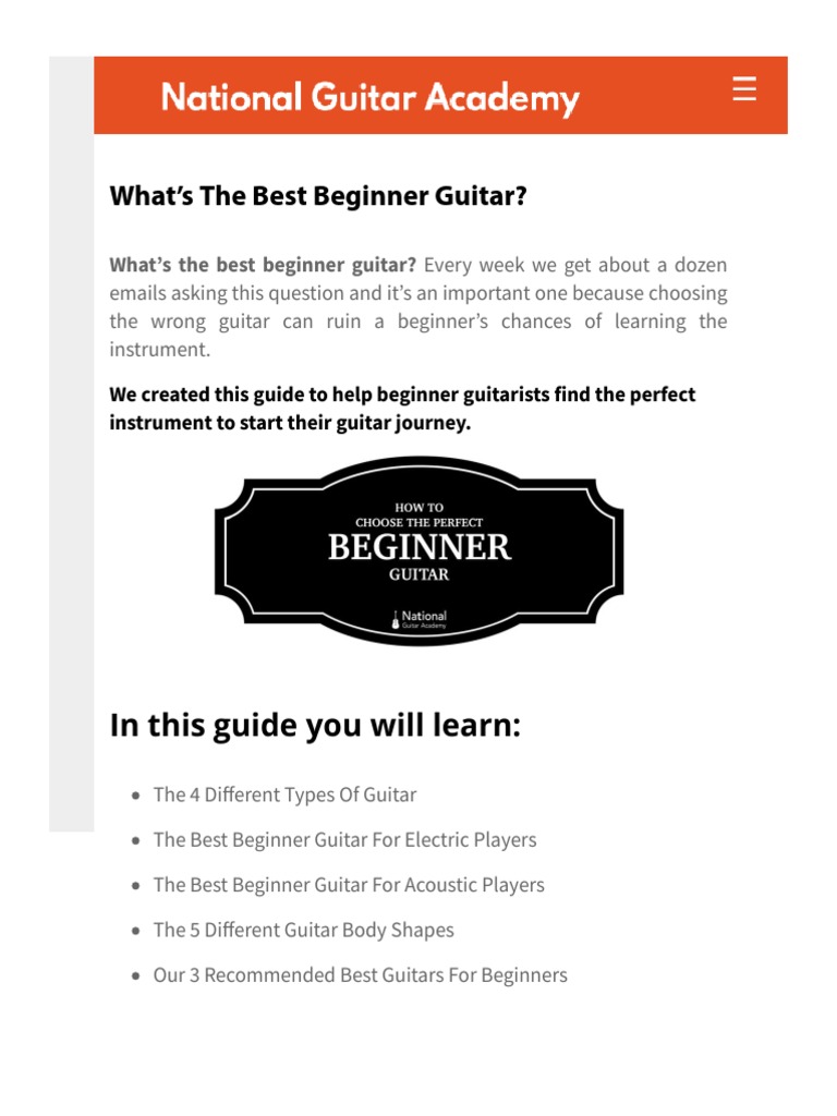 The Best Beginners Guitar | PDF | Guitars | Bass Guitar