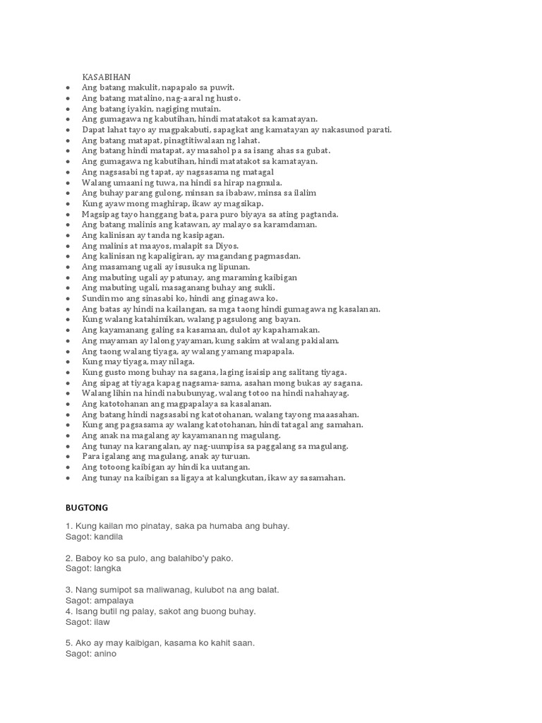 Kasabihan | PDF