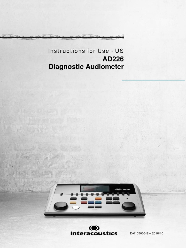 AD226 Diagnostic Audiometer: Instructions For Use - US | Download Free ...