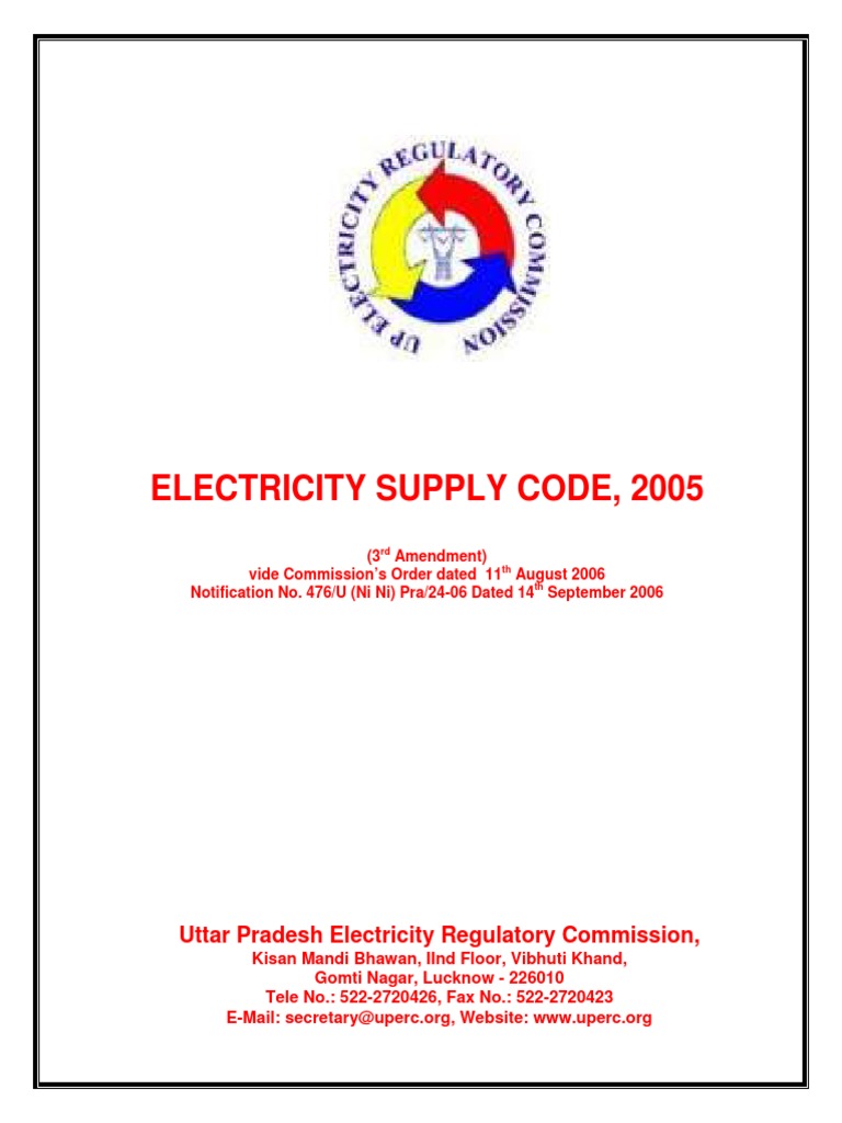 Up Supplycode2005 PDF | PDF | Electric Power Distribution | Electric ...