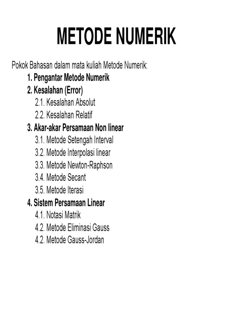 Metode Numerik | PDF