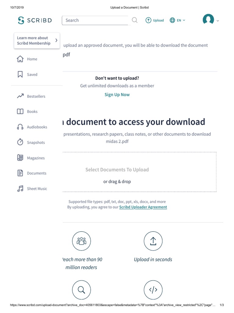 Upload A Document To Access Your Download: Midas 2 PDF | PDF | Scribd | Hypertext