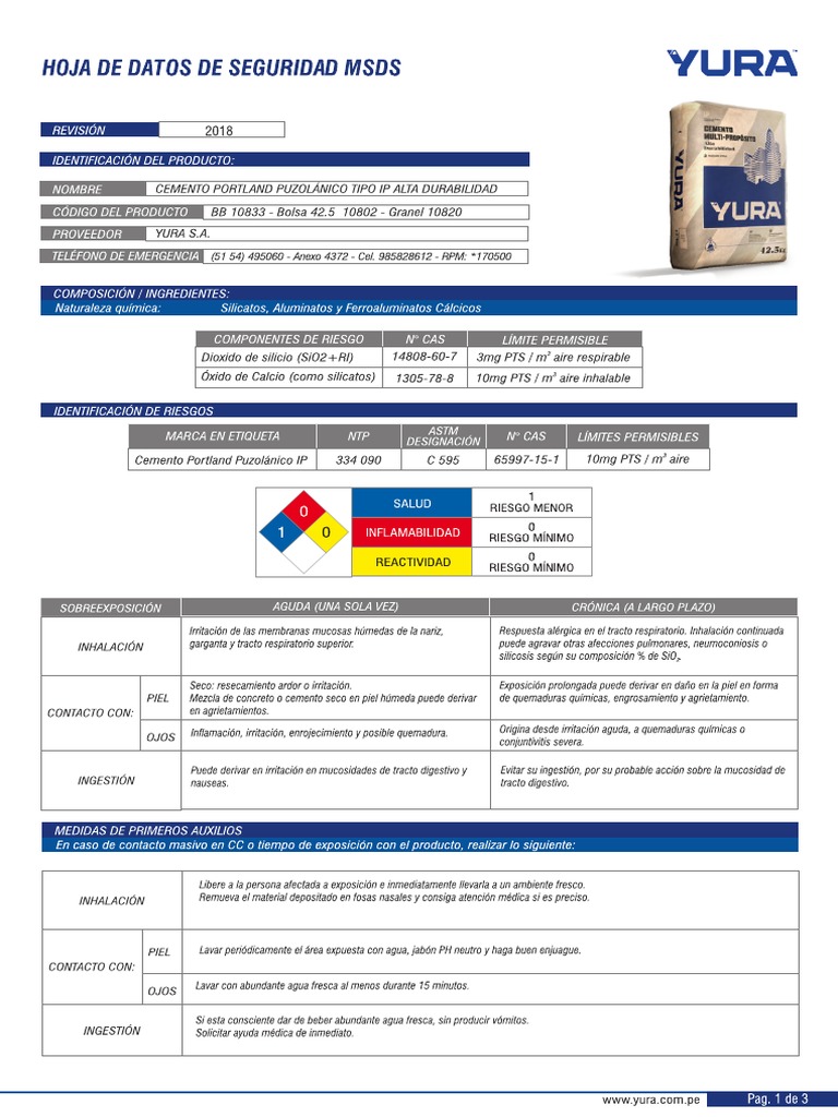 Ficha Tecnica Cemento Yura | PDF