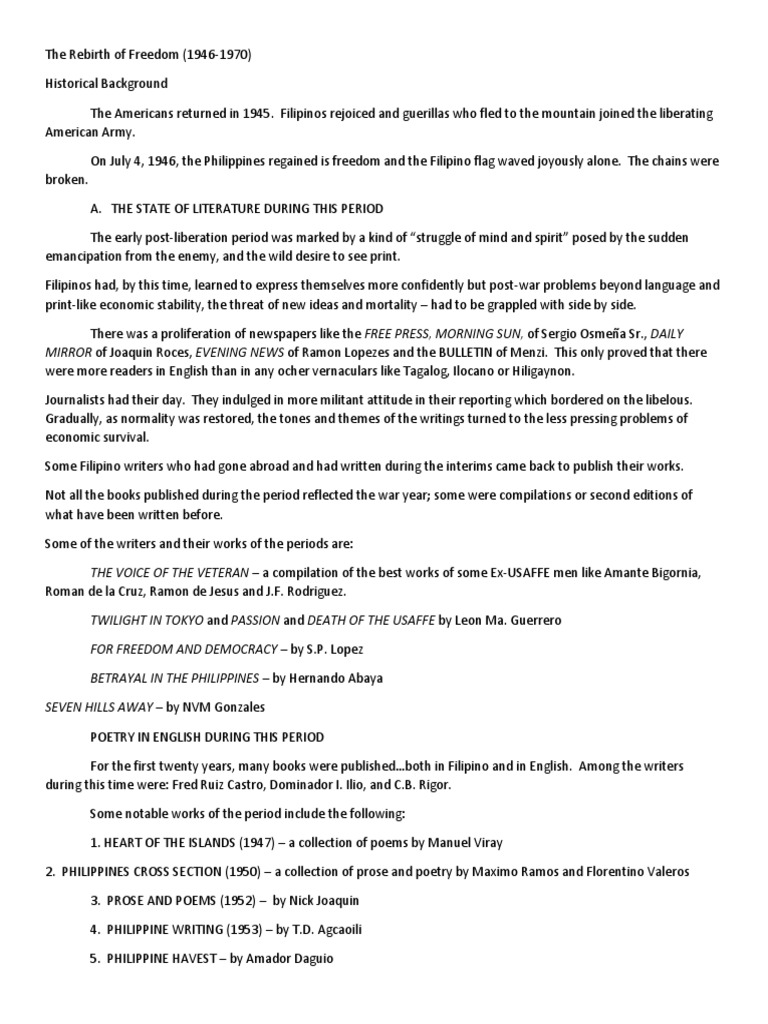 The Rebirth of Freedom | PDF | Philippines | Poetry