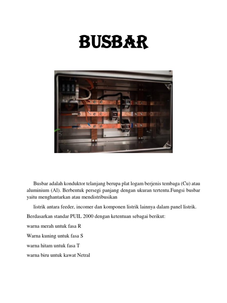 Panduan Busbar: Fungsi dan Ukuran | PDF