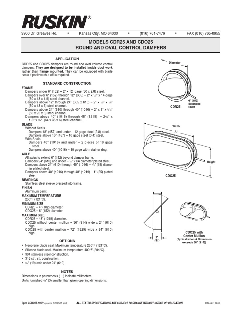 Ruskin | PDF | Duct (Flow) | Manufactured Goods