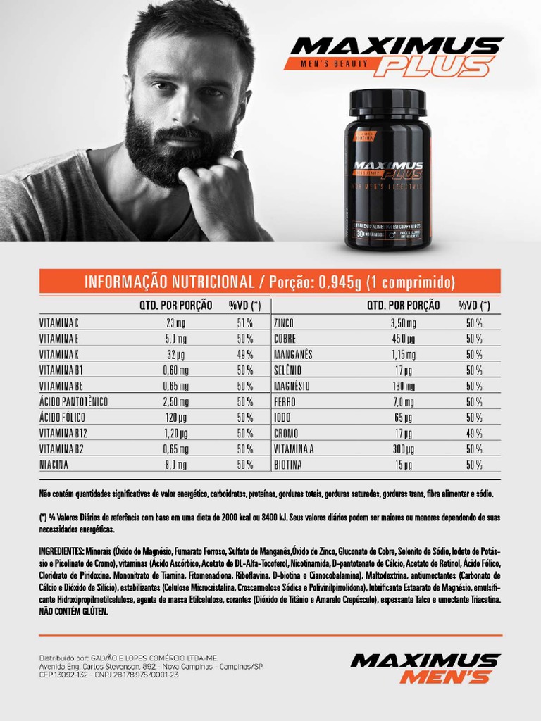 Tabela Nutricional Maximus Plus Compactado | PDF