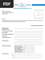 Aadhar Housing Finance Application Form | PDF | Payments | Credit Card