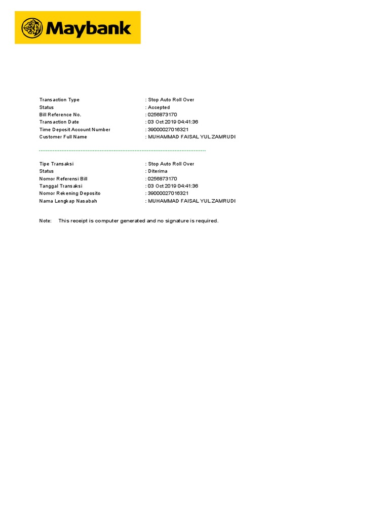 Computer Generated Receipt No Signature Required | PDF