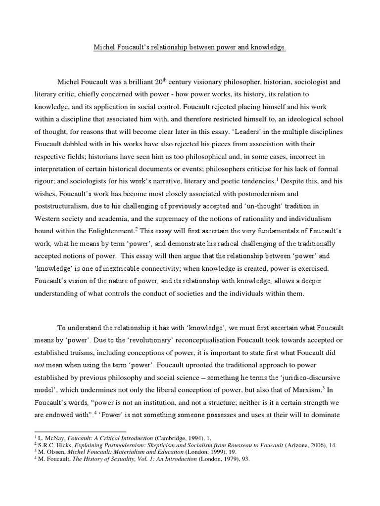 Foucault: Power and Knowledge Dynamics | PDF | Discourse | Power ...