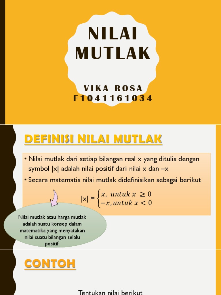 Pengertian Dan Sifat-Sifat Nilai Mutlak | PDF
