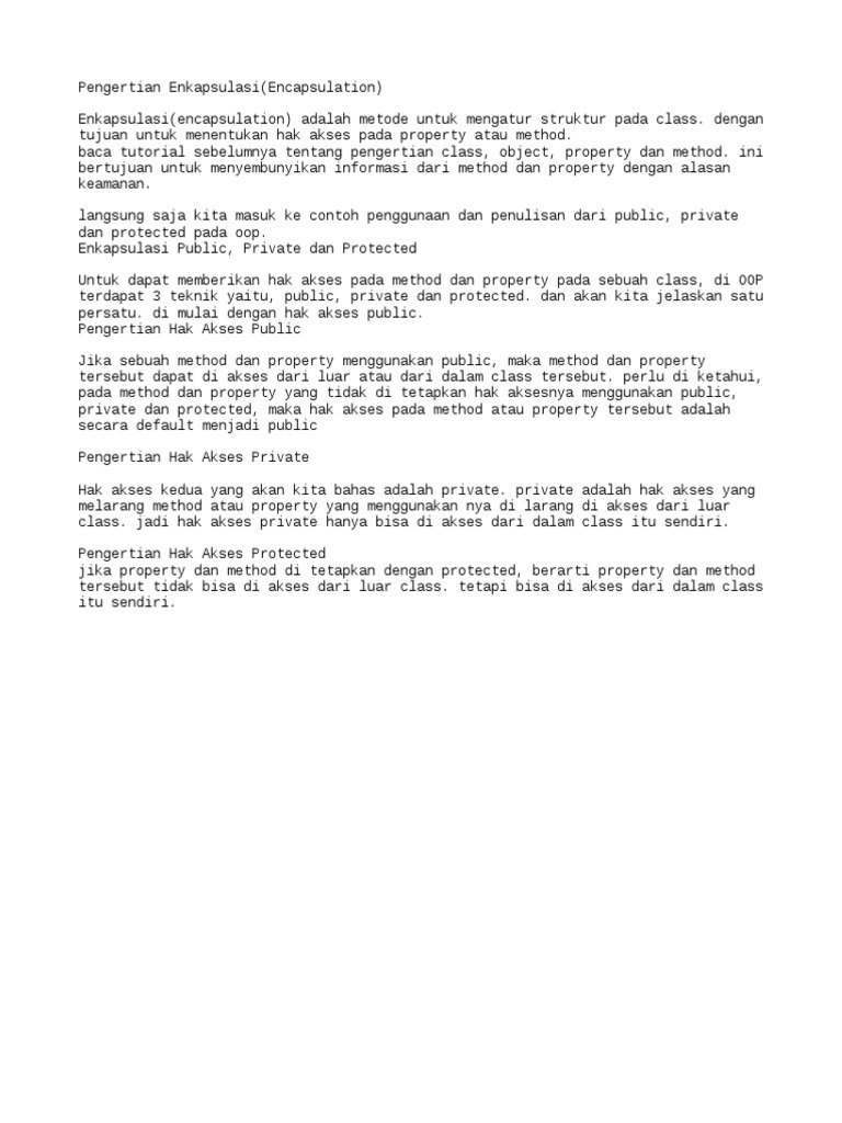 Enkapsulasi Dalam Pbo | PDF | Komputer