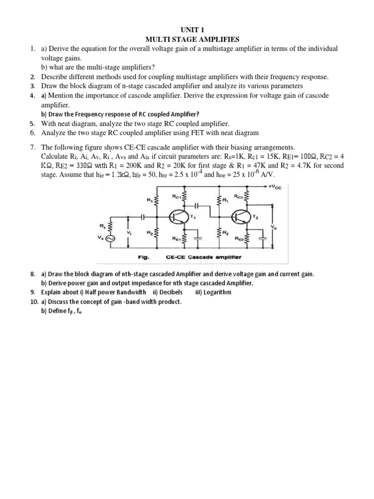 Question Bank AEC | PDF | Amplifier | Electronic Oscillator