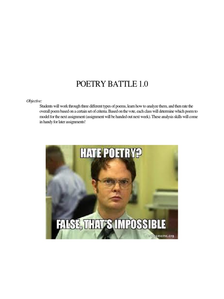 Poetry Battle 1 | PDF
