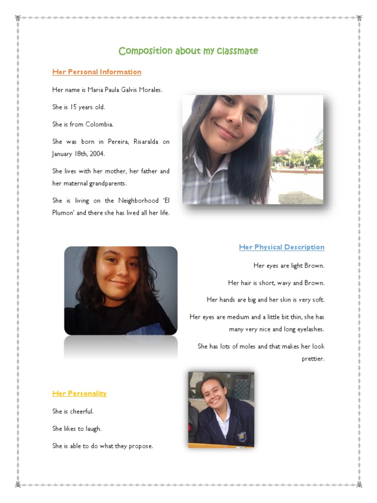 Composition About My Classmate | Download Free PDF | Entertainment ...