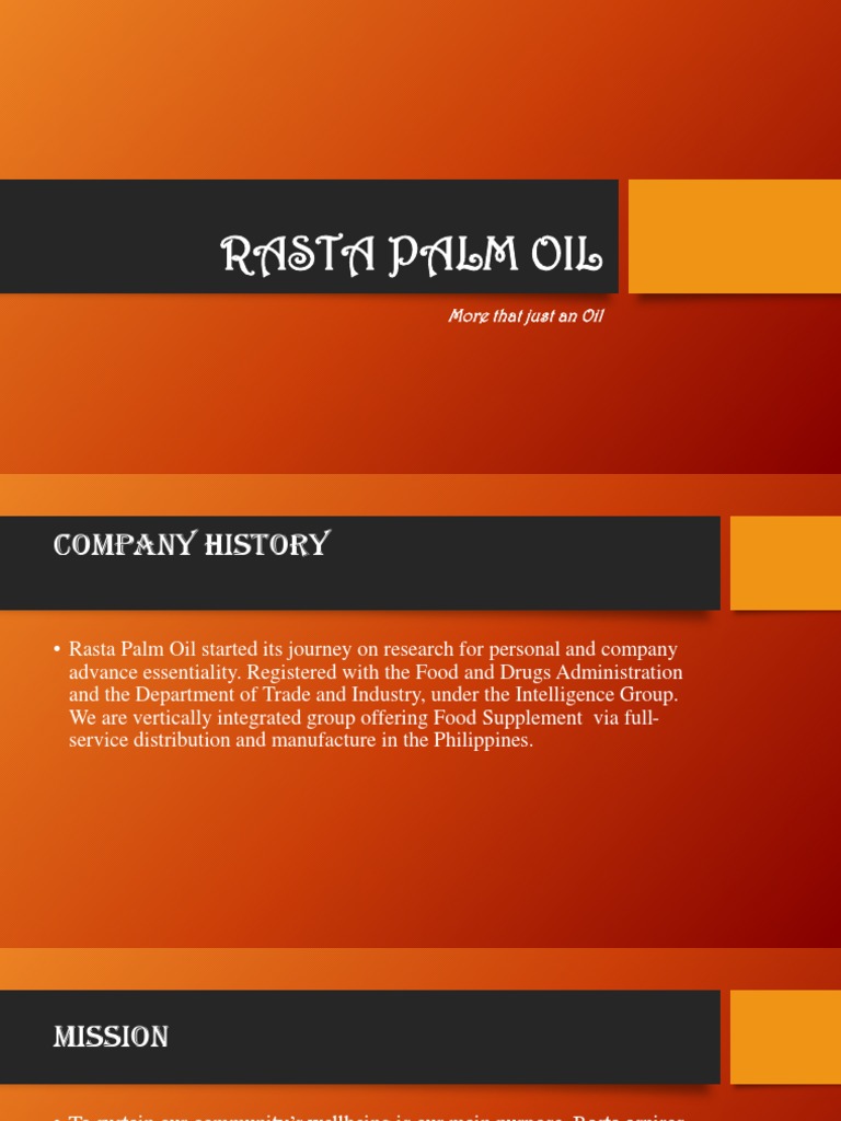 Rasta Palm Oil | PDF | Cooking Oil | Dietary Supplements