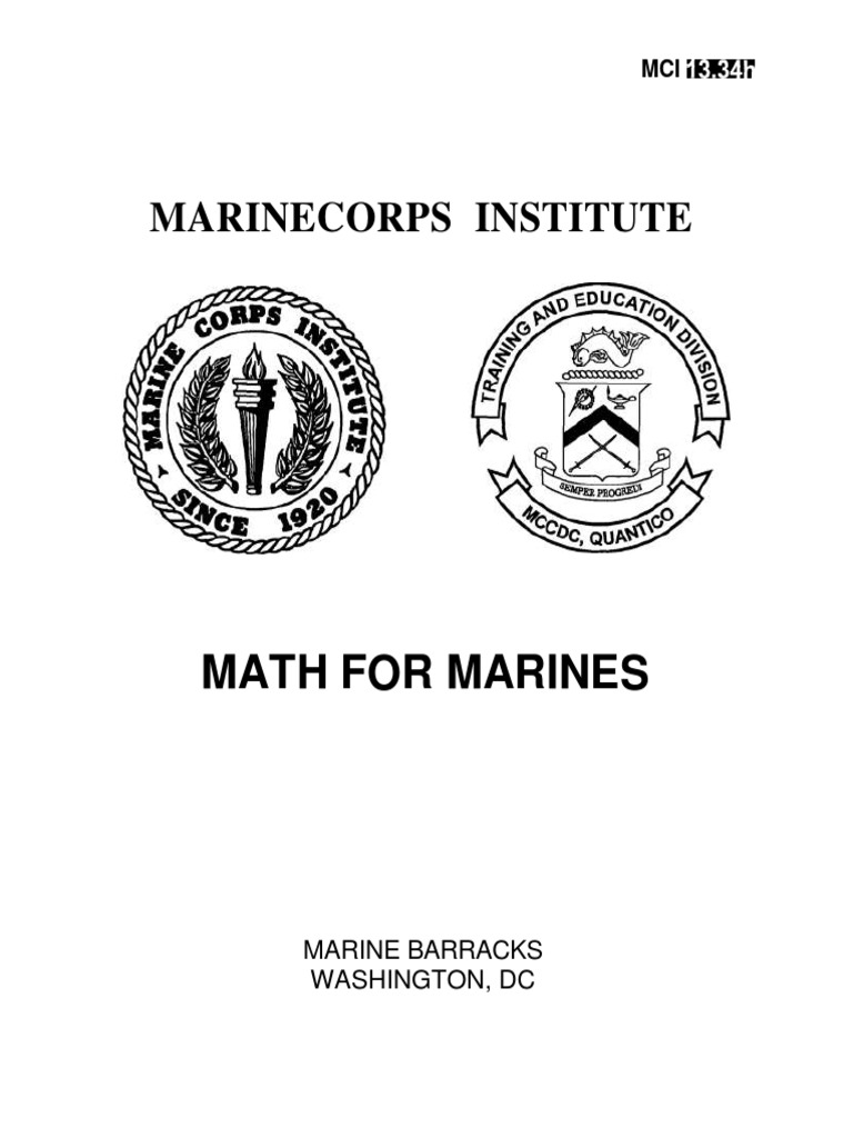 Math Training for Marines MCI 1334H | PDF | Test (Assessment) | Algebra