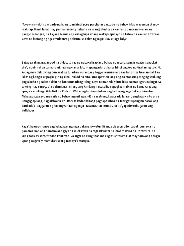 Batang Iskwater | PDF