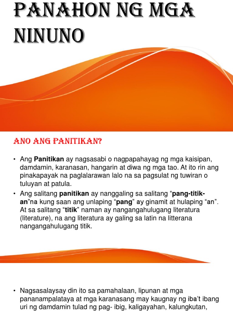 Panahon NG Mga Ninuno | PDF