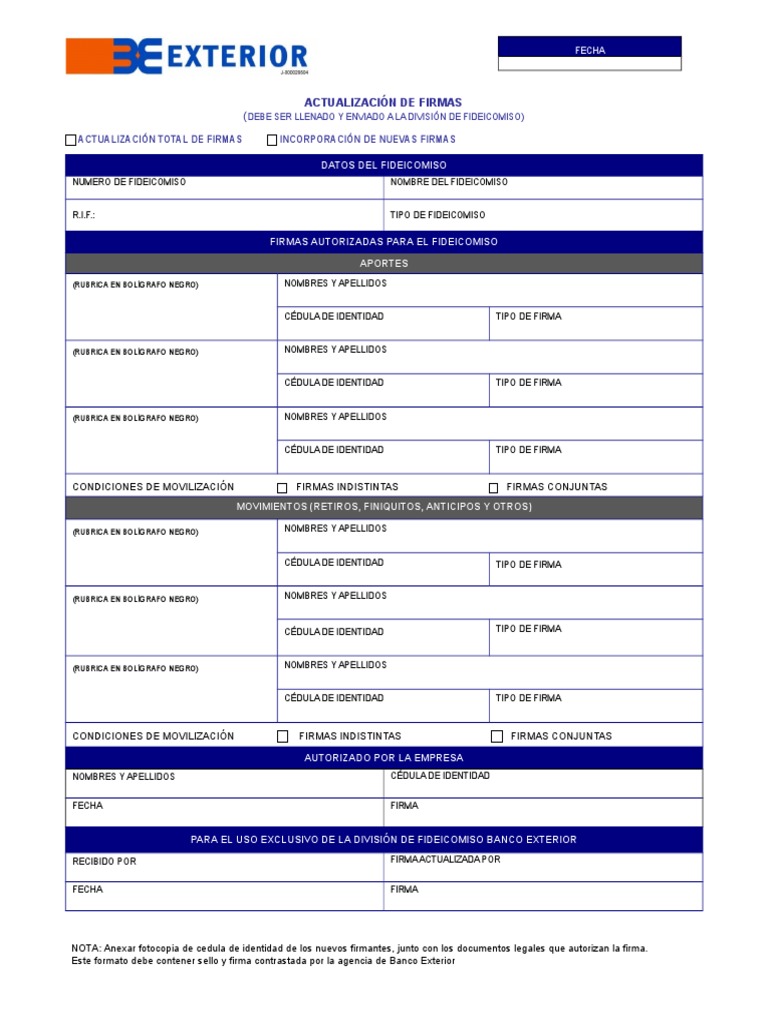 Formato de Firmas Autorizadas | PDF | Business