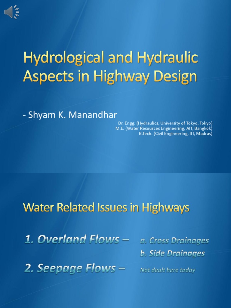 Hydrological and Hydraulic Aspects in Highway Design | PDF | Drainage ...