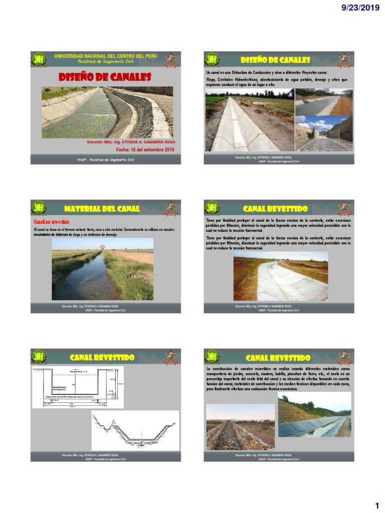Diseño De Canales Pdf Canal Ingeniero Civil