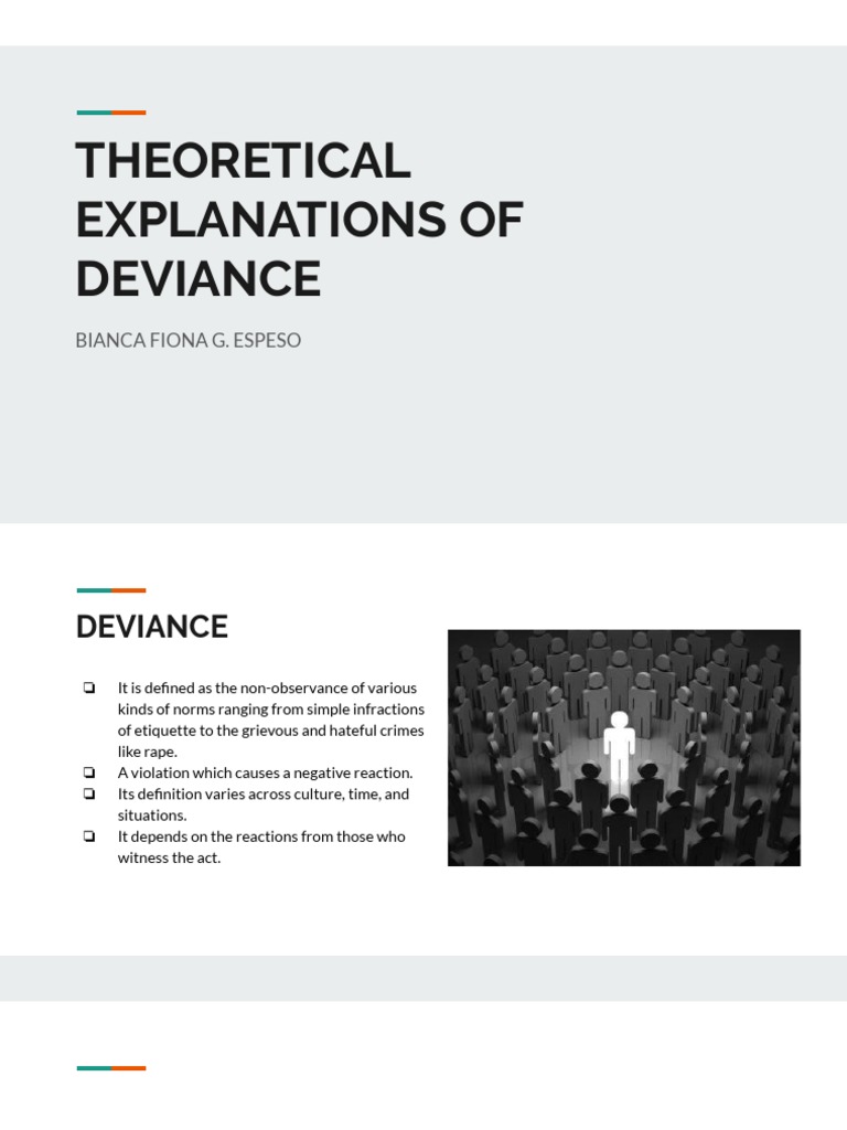 Theoretical Explanations of Deviance | PDF | Deviance (Sociology ...