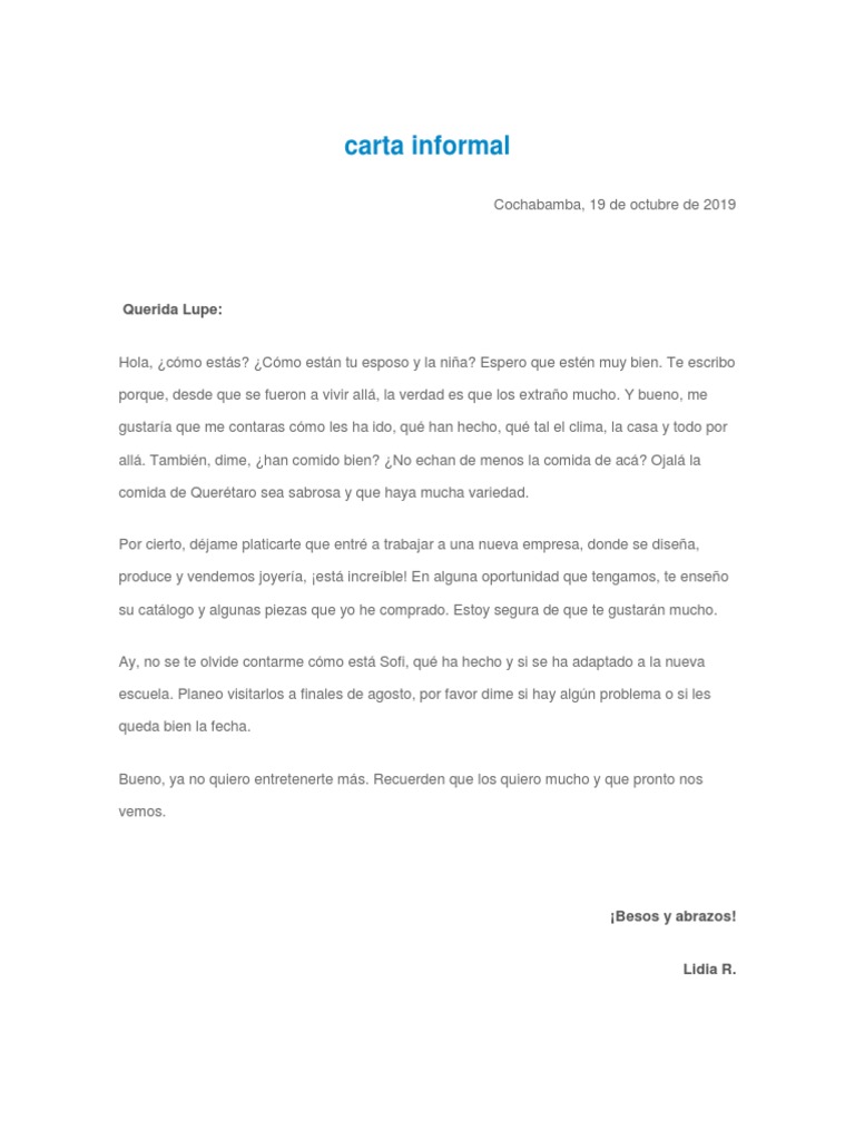Carta Informal | PDF