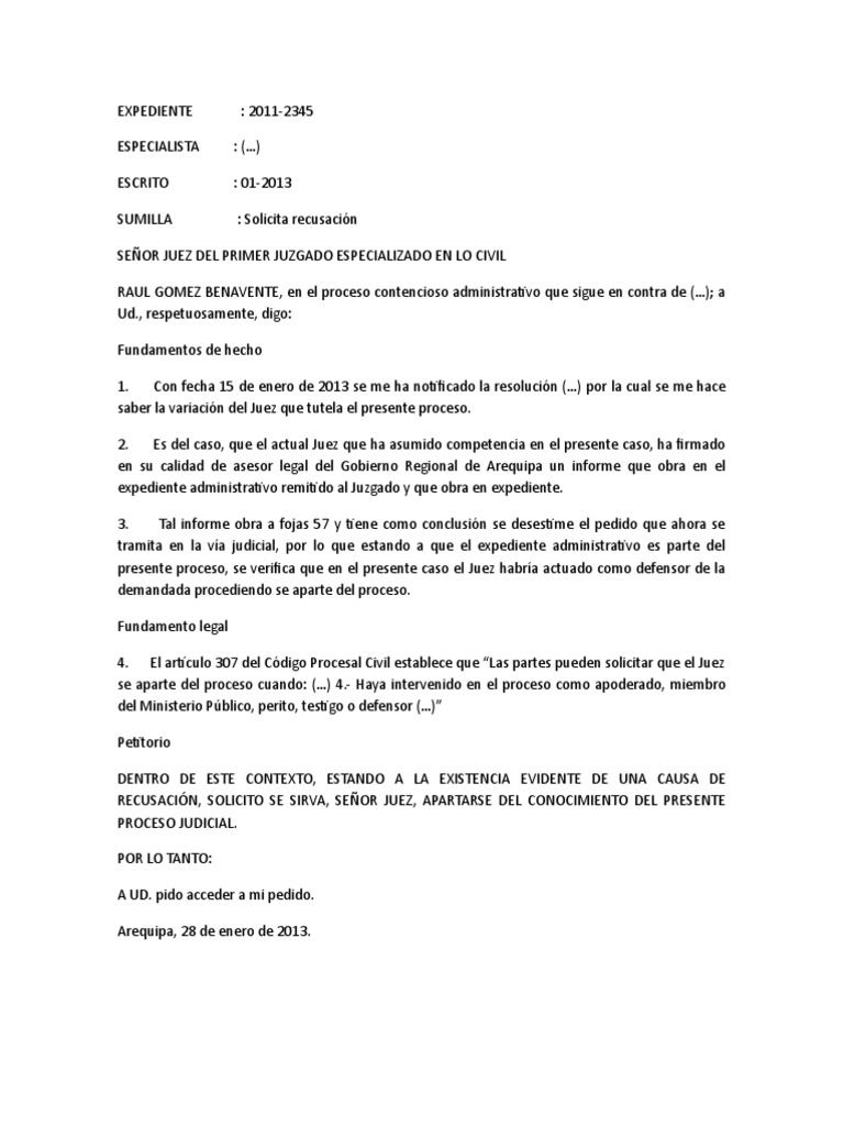 Recusación | PDF | Información del gobierno | Instituciones sociales