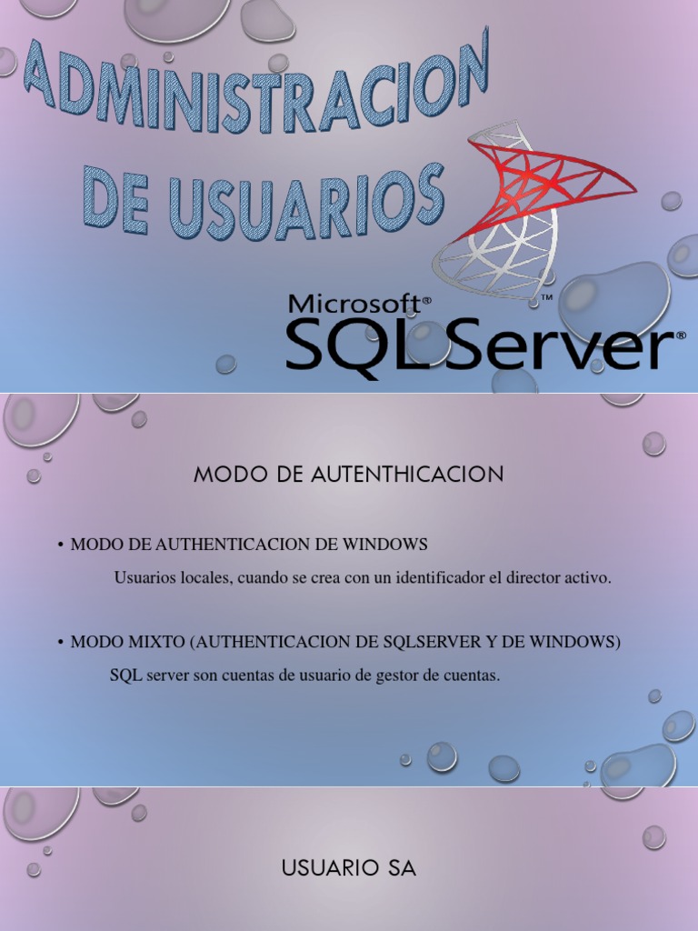 Administración de Usuarios en SQL Server | PDF