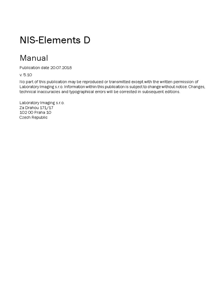NIS Elements Manual D en 5.10 | Download Free PDF | Installation (Computer Programs) | Command ...