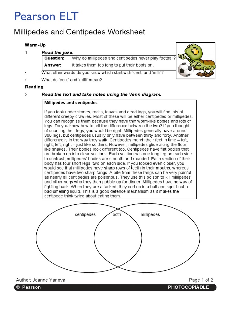 GBJRY10000028 Millipedes and Centipedes Worksheet | PDF | Butterfly ...