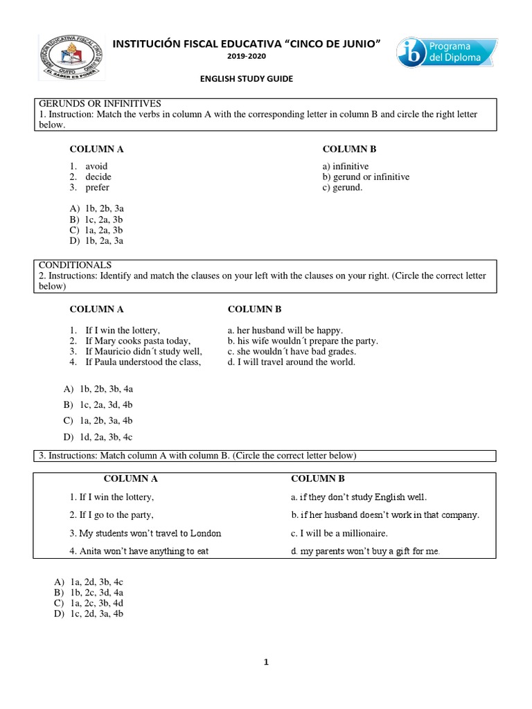 Instituci n Fiscal Educativa Cinco De Junio English Study Guide